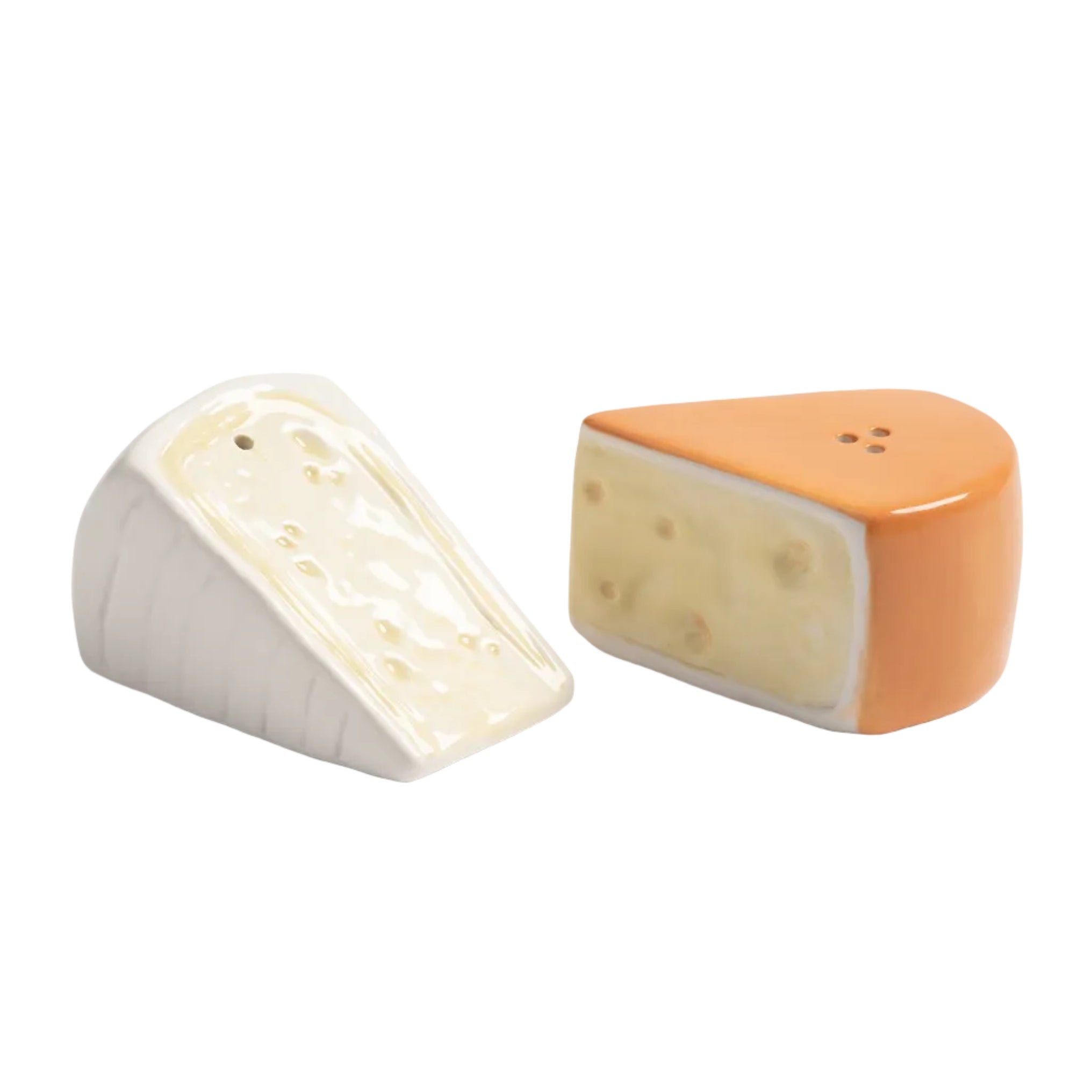 Cheese Salt and Pepper Shaker Set White with Orange – Eye on Design