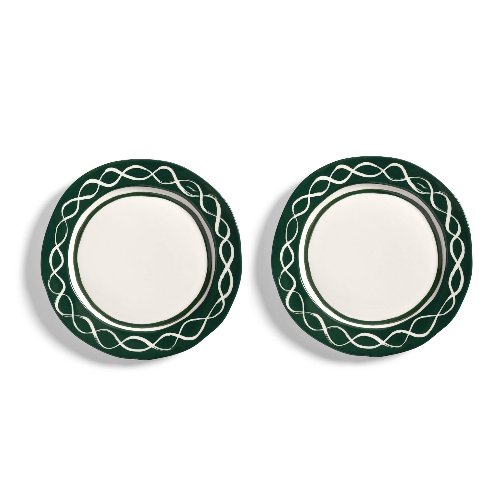FESTIVO Green and White Porcelain Breakfast Plate Set – &k Amsterdam ...