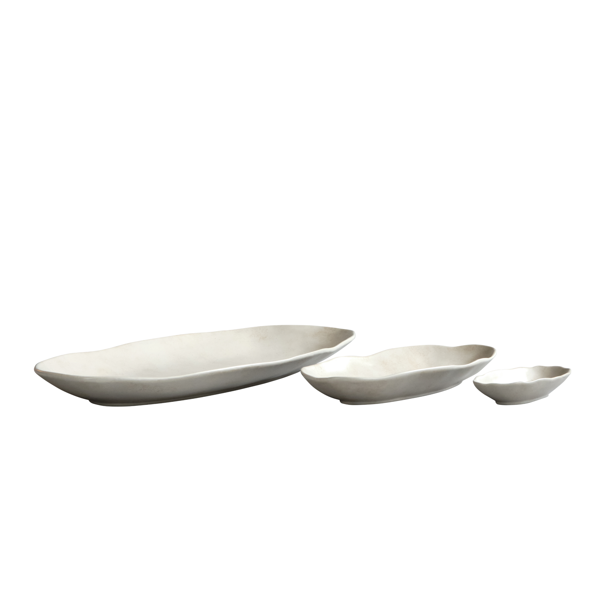 Set of Oval Trays NATIVE White Stoneware – Eye on Design