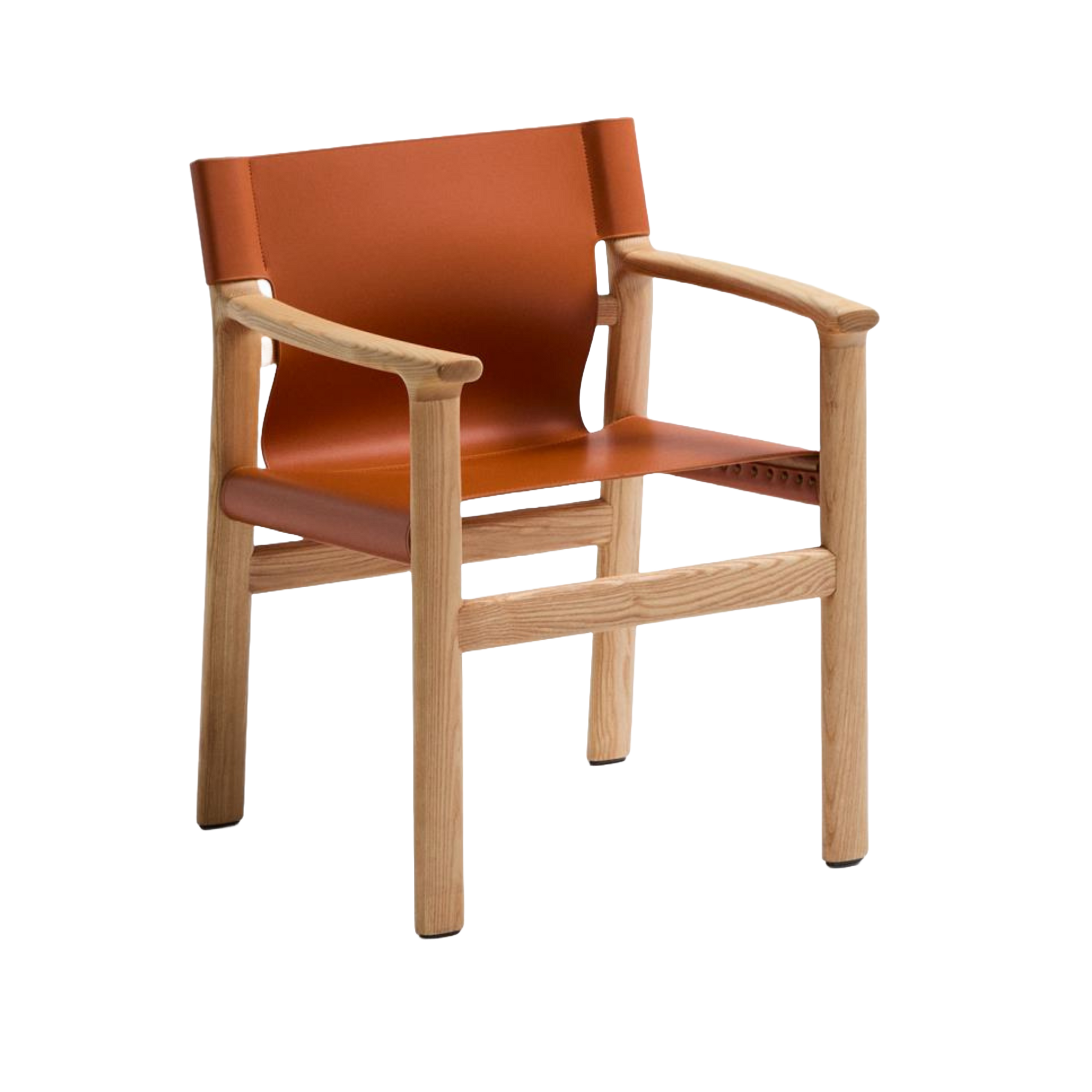 JAN chair in light brown recycled leather with ash wood – Eye on Design