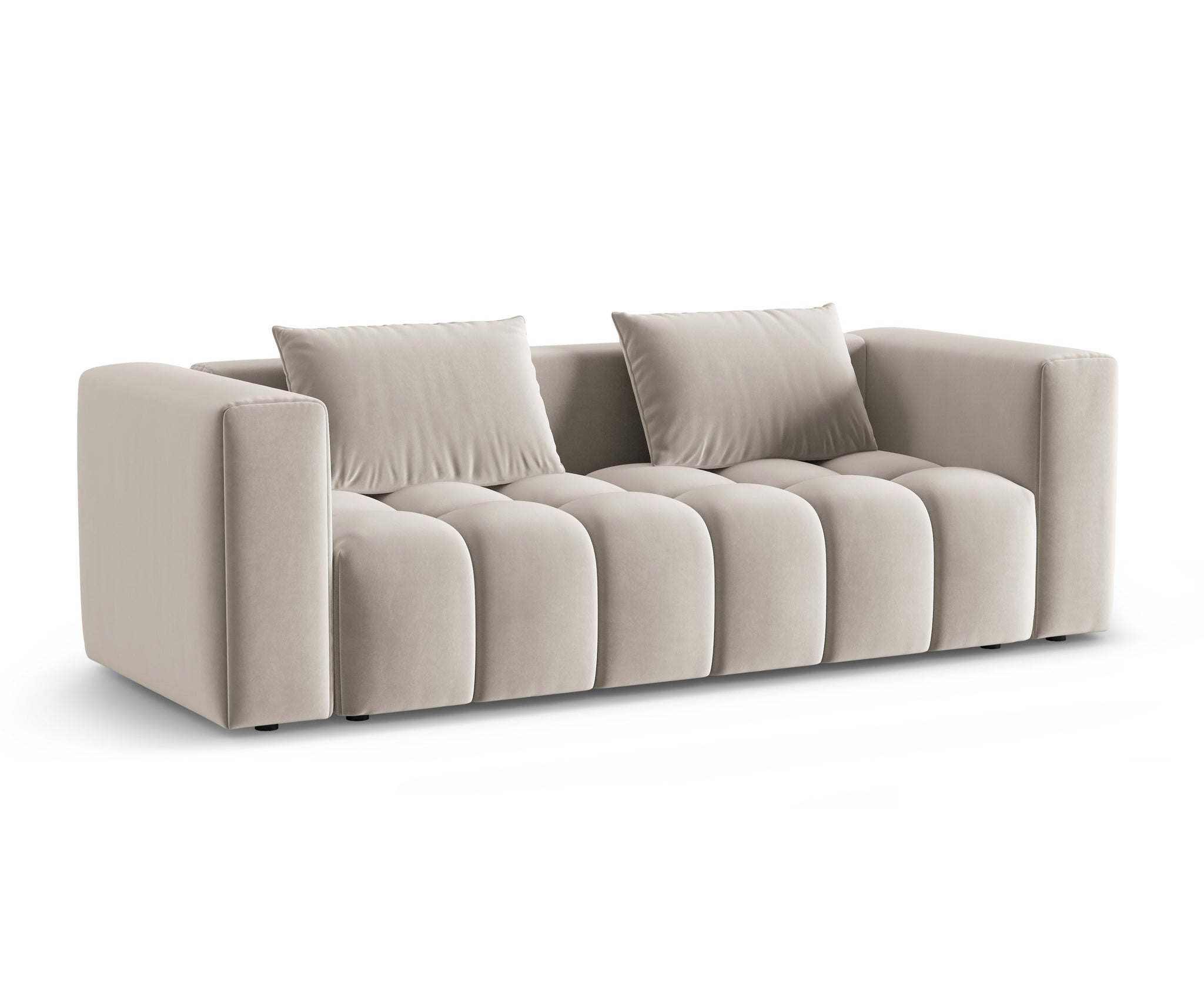 Sofa aksamitna 3-osobowa z funkcją spania VERONA ecru – Cosmopolitan ...