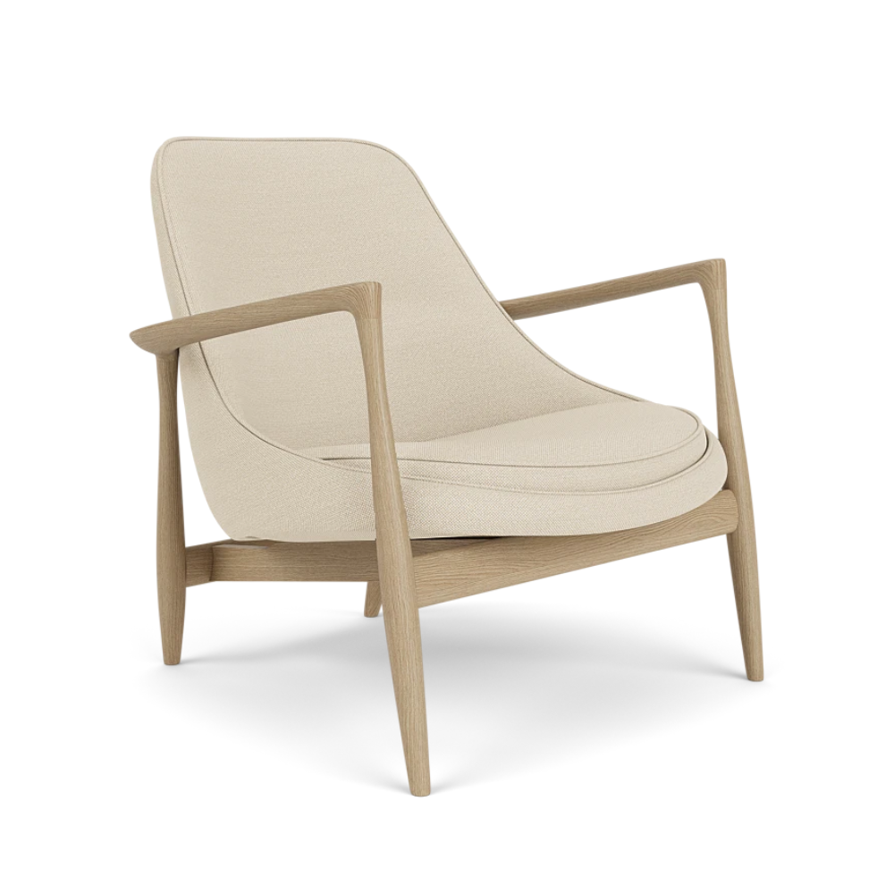 ELIZABETH armchair in beige with an oak base – Audo Copenhagen – Eye on ...