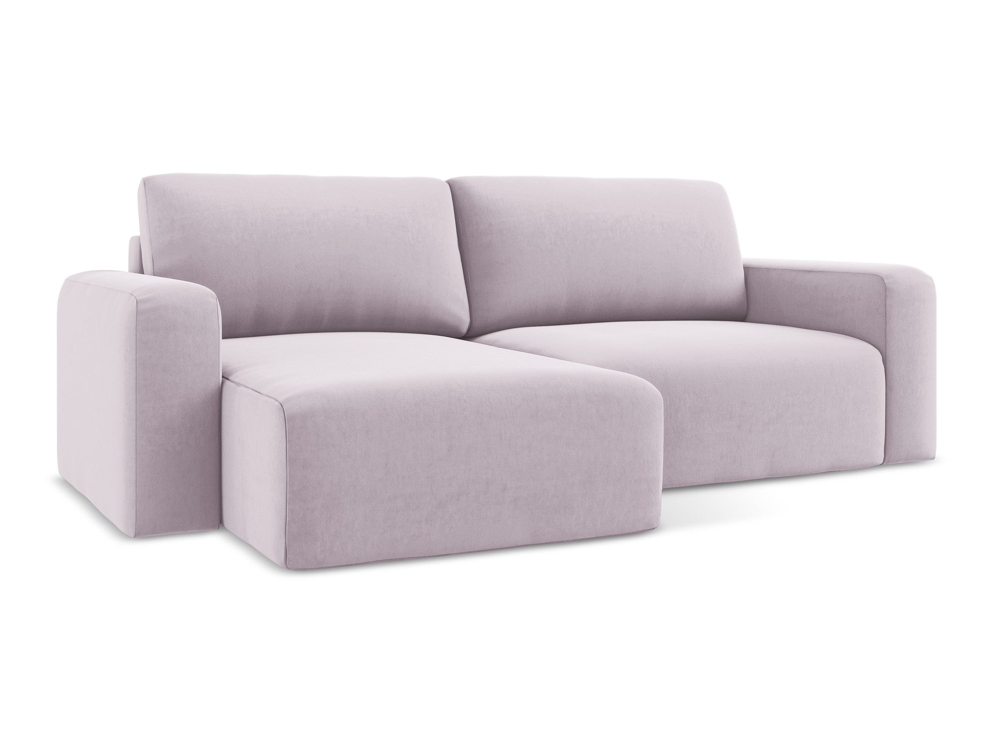 Left-facing velvet corner sofa bed KONA lavender [Antonina] [Amelia sp ...