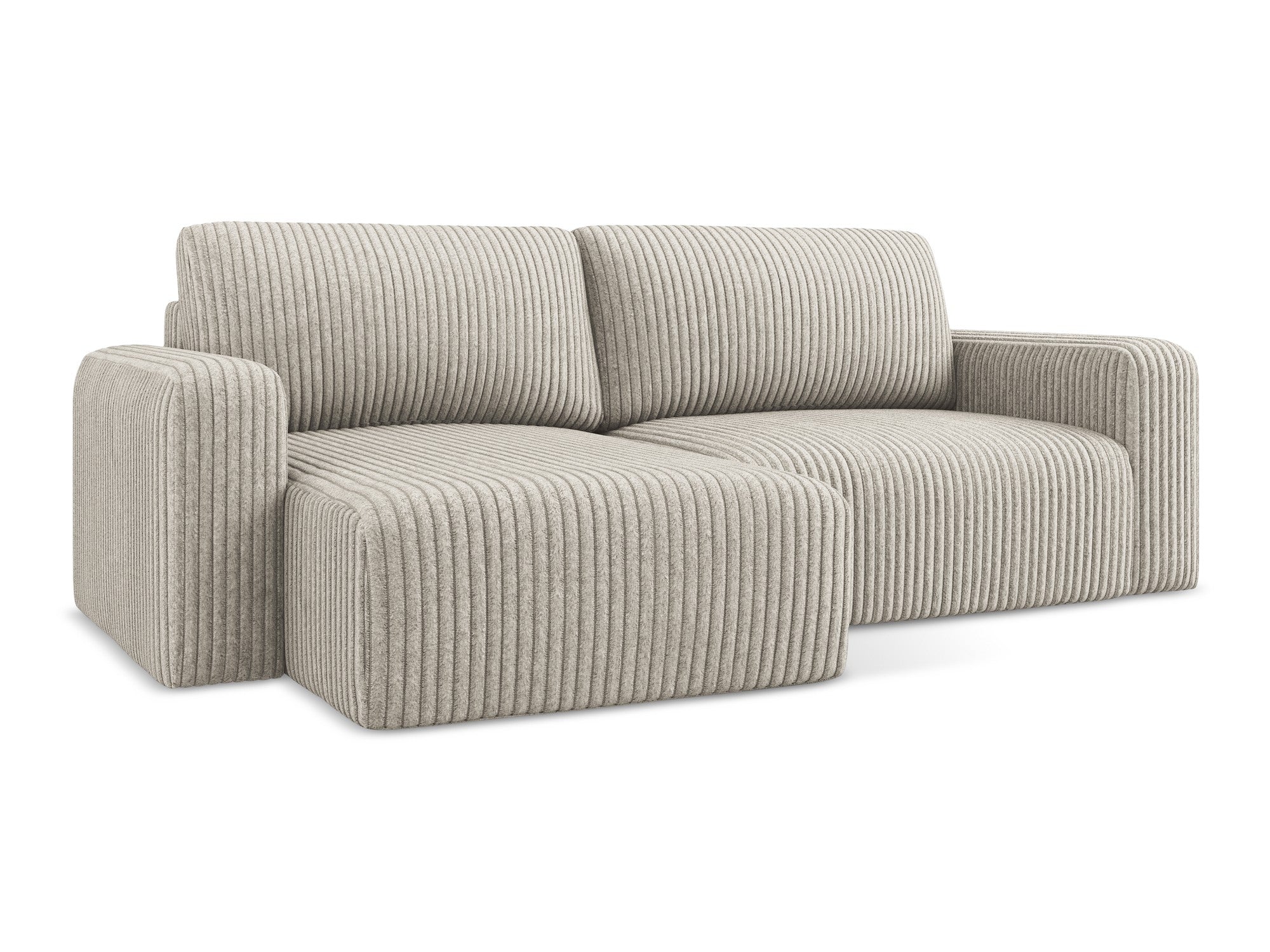 Left-sided corner sofa bed KONA in dark beige corduroy – Eye on Design