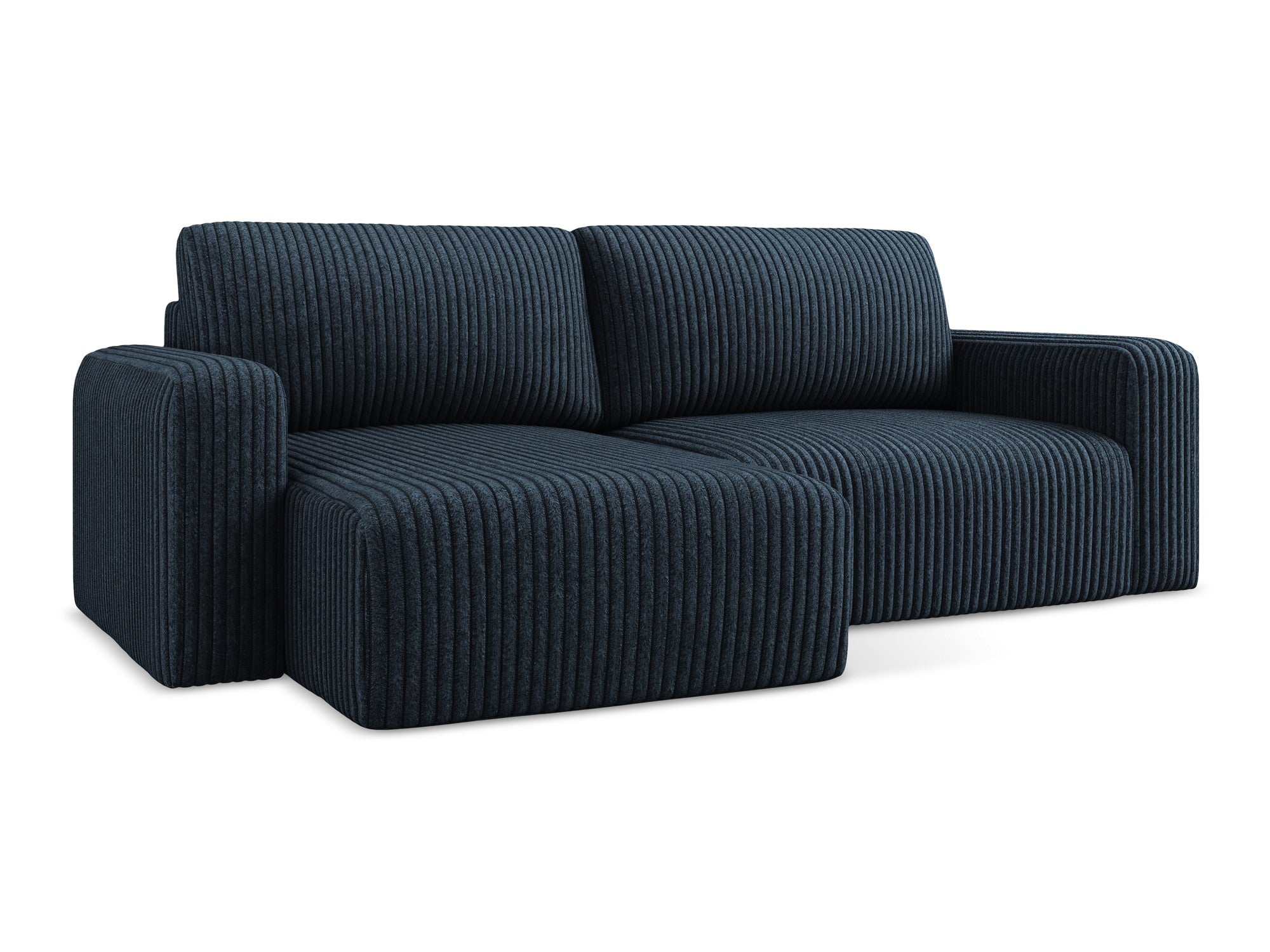 Left-facing corner sofa bed KONA royal blue corduroy [Antonina] [Ameli ...