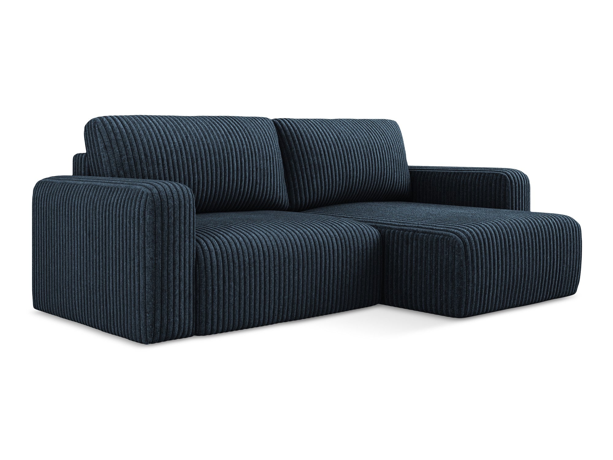 Right-sided corner sofa bed KONA royal blue corduroy [Antonina] [Ameli ...