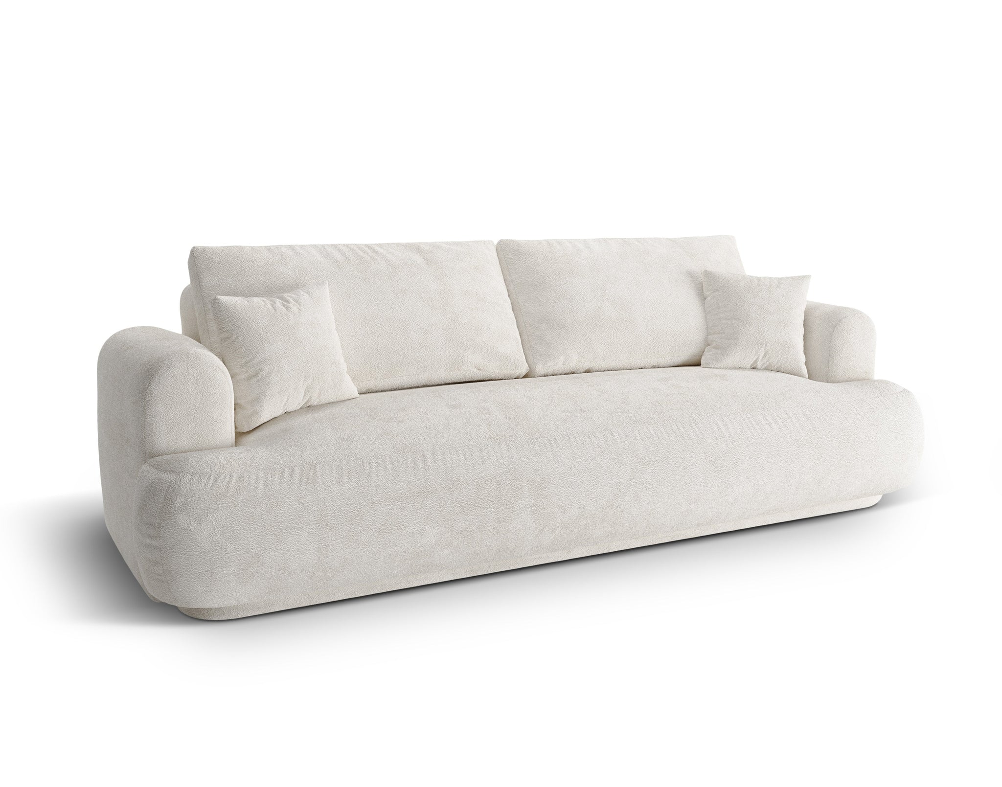 Sofa with sleeping function Ella light beige boucle – Micadoni – Eye on ...
