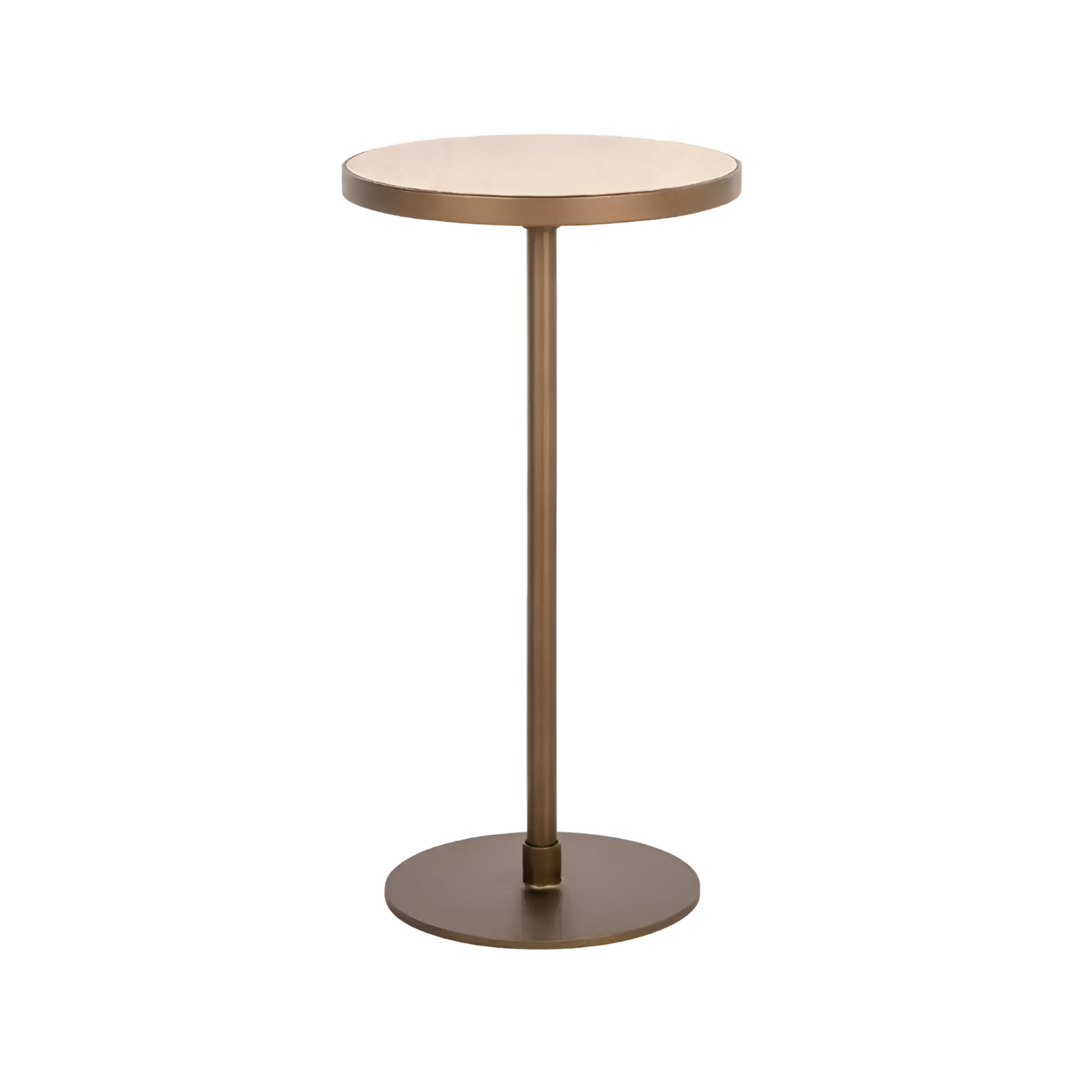 SELLY beige side table with a brown base – Eye on Design