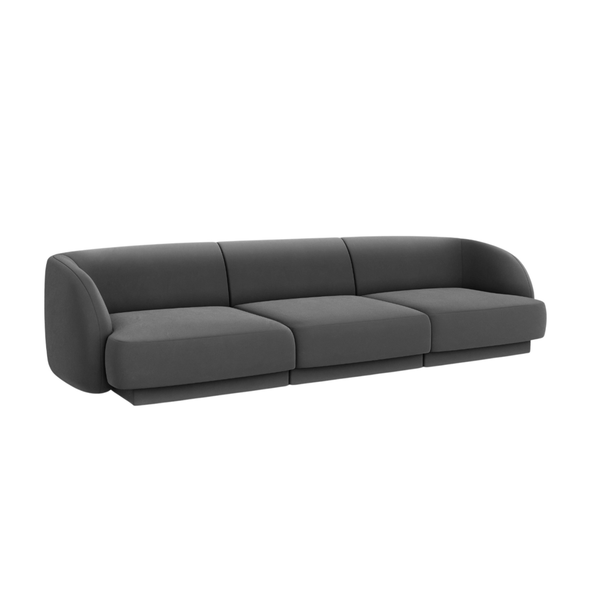 Sofa aksamitna 3-osobowa MILEY ciemnoszary – Micadoni – Eye on Design