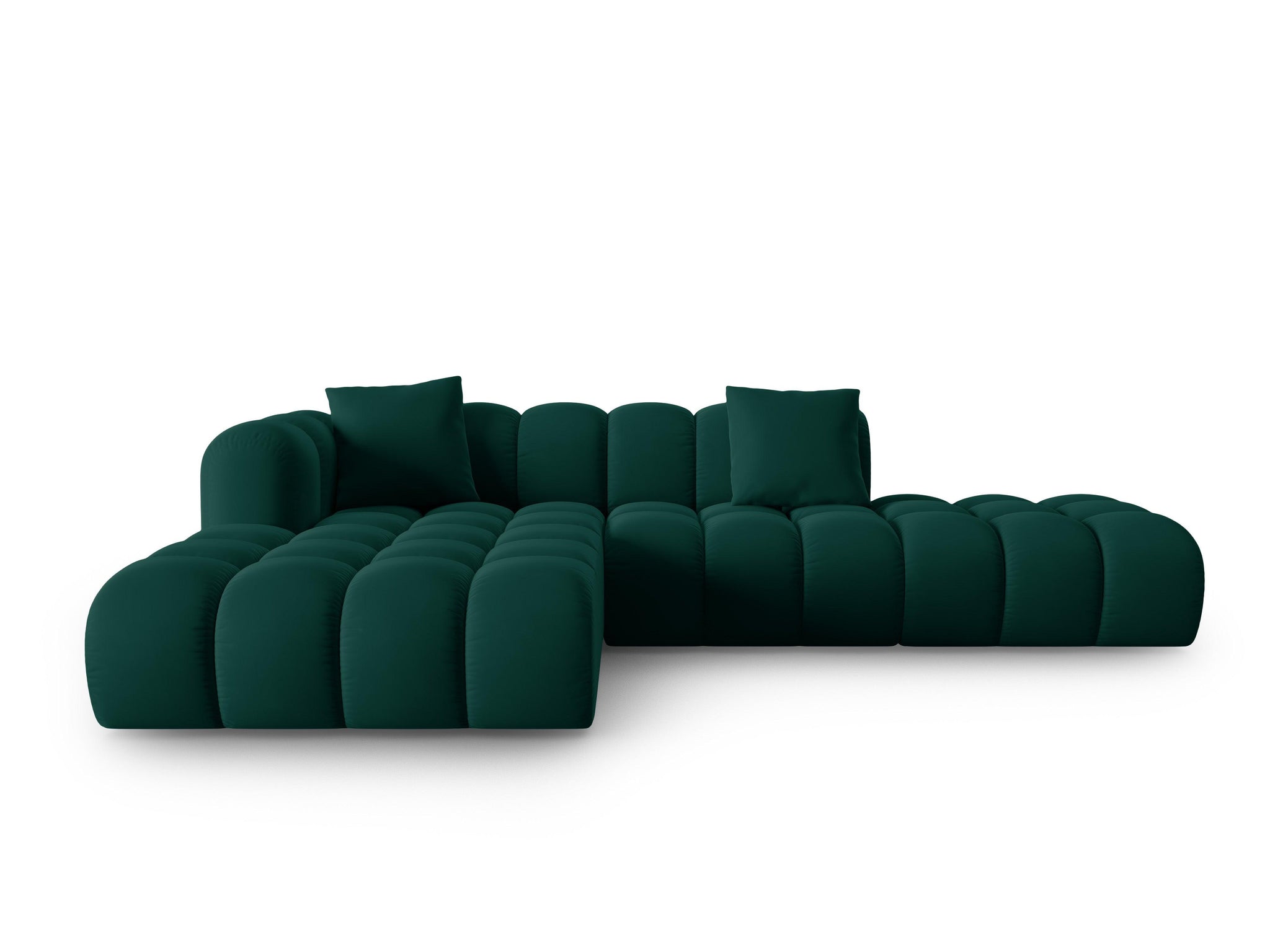 Velvet corner 5-person left-sided Halley bottle green – Eye on Design