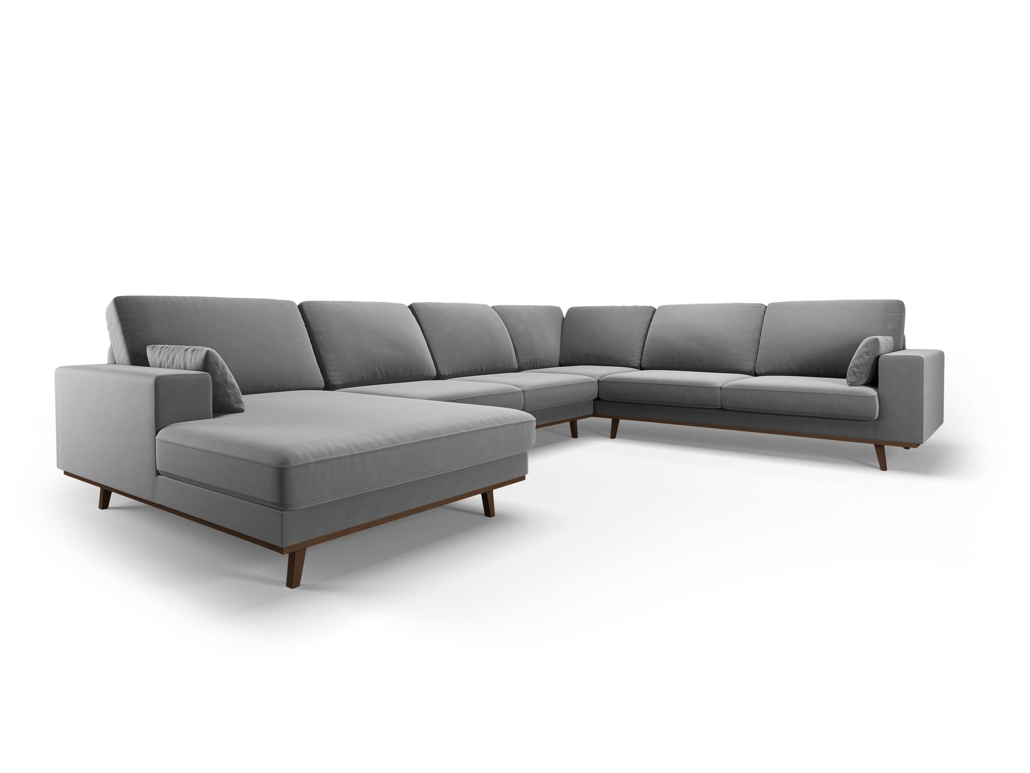 Right -sided corner velvet panoramic Hebe gray – Besolux – Eye on Design