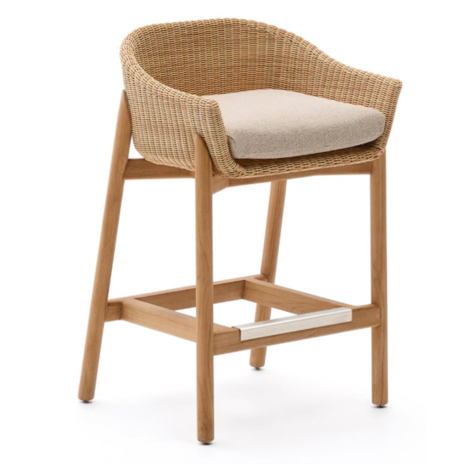 External hocher galea wooden teke with rattan seat – Kave Home – Eye on ...