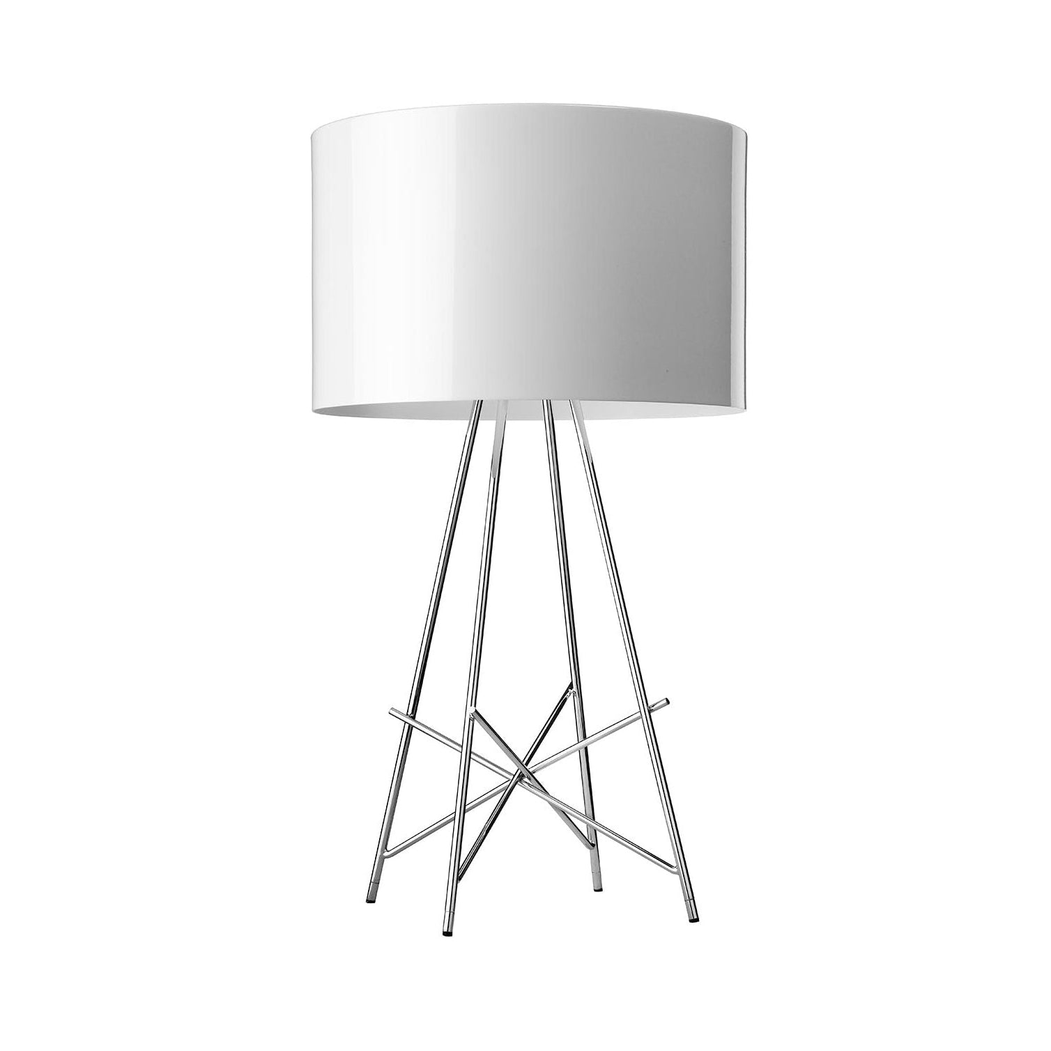 Lampa stołowa RAY biały z metalową podstawą – Eye on Design