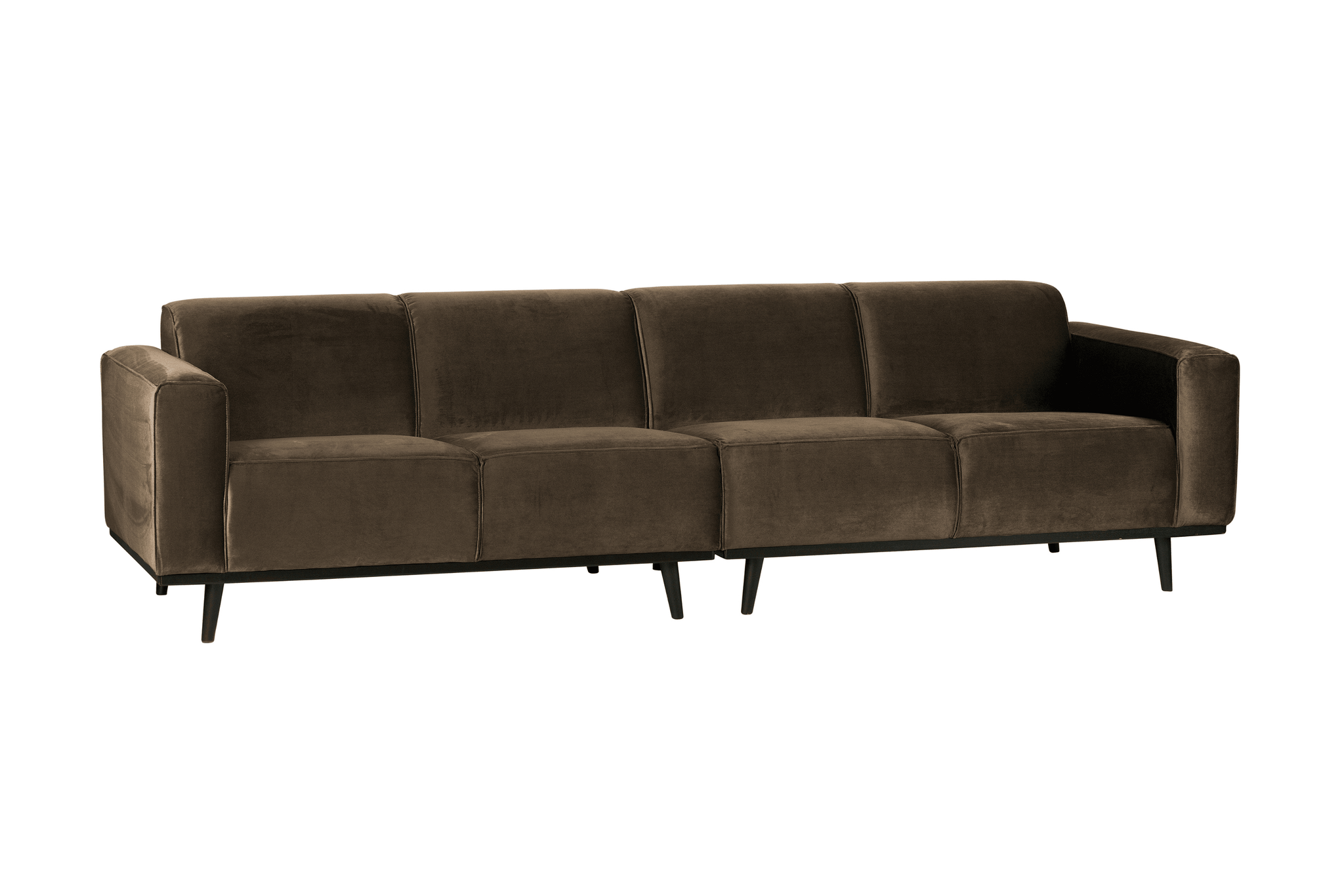 Sofa aksamitna 4-osobowa STATEMENT ciemnobrązowy – Woood – Eye on Design