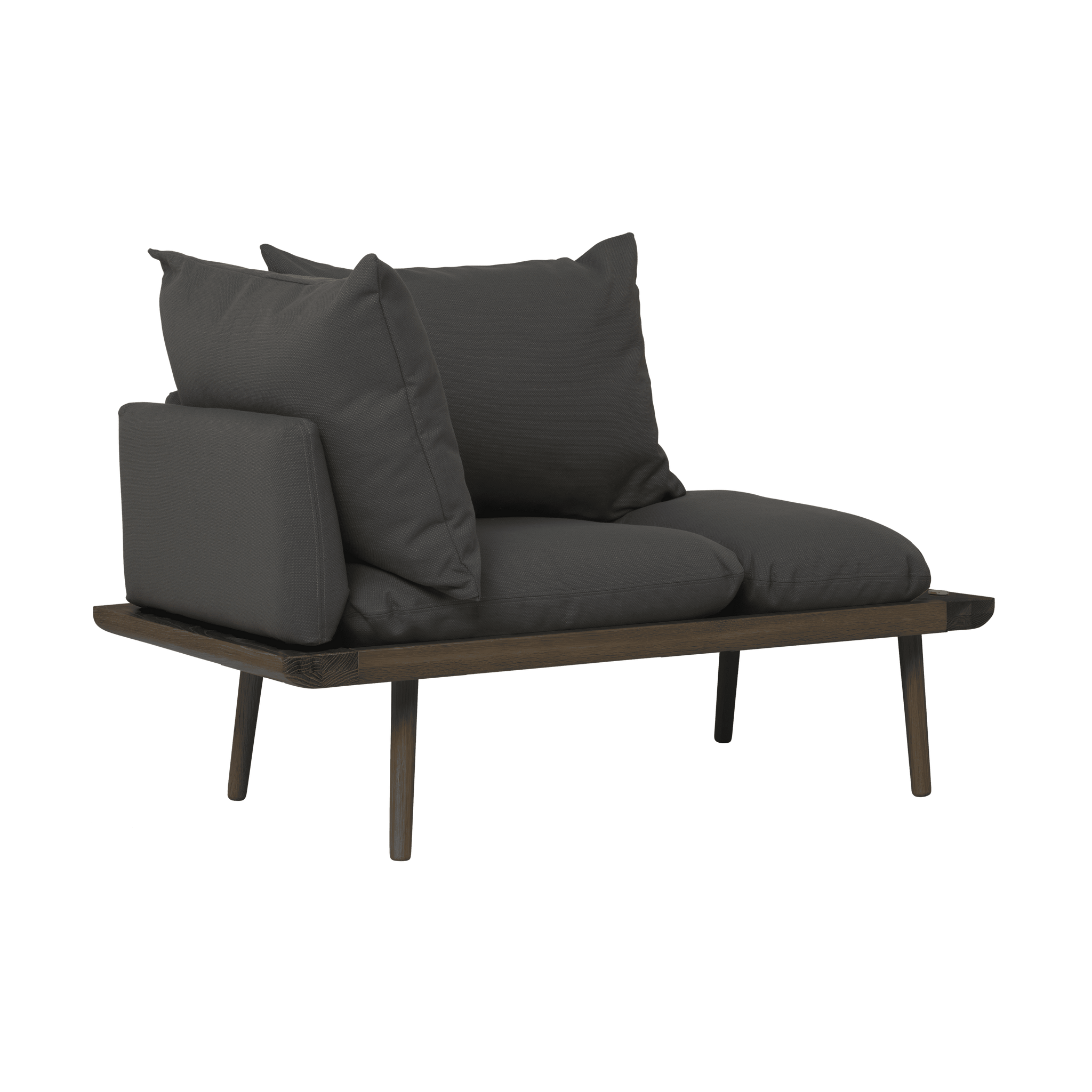 Anthracite lounge around chaiselong with a dark oak base – Umage – Eye ...