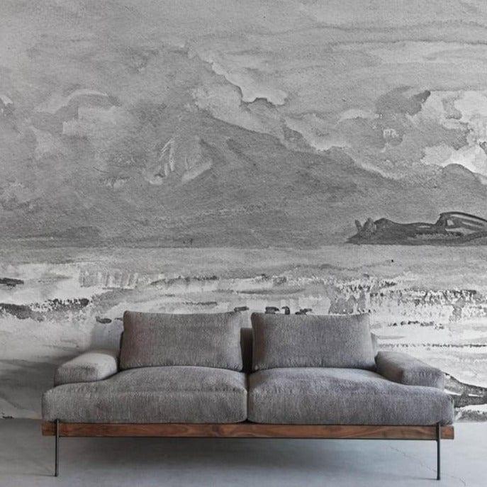Non-woven wallpaper with FOGG landscape in gray – Wallcolors – Eye on ...