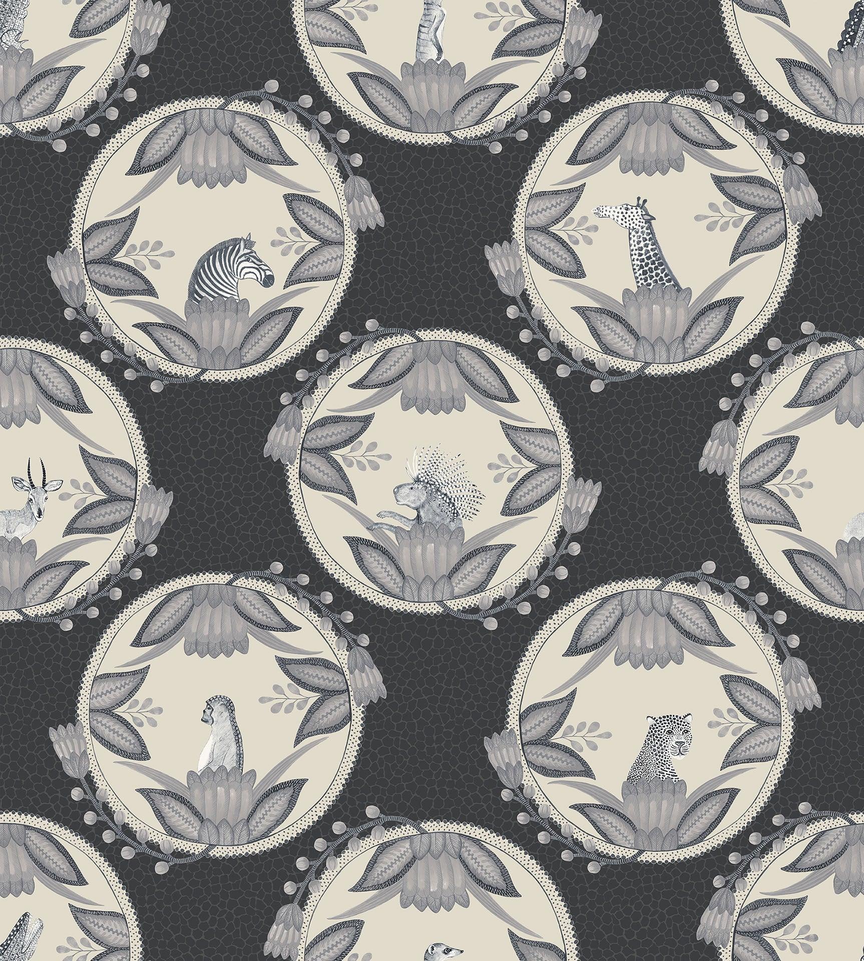 Tapeta THE ARDMORE COLLECTION - Ardmore Cameos czarny – Eye on Design
