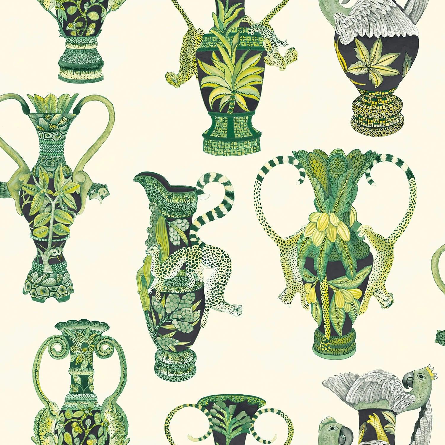 Tapeta THE ARDMORE COLLECTION - Khulu Vases zielony – Eye on Design